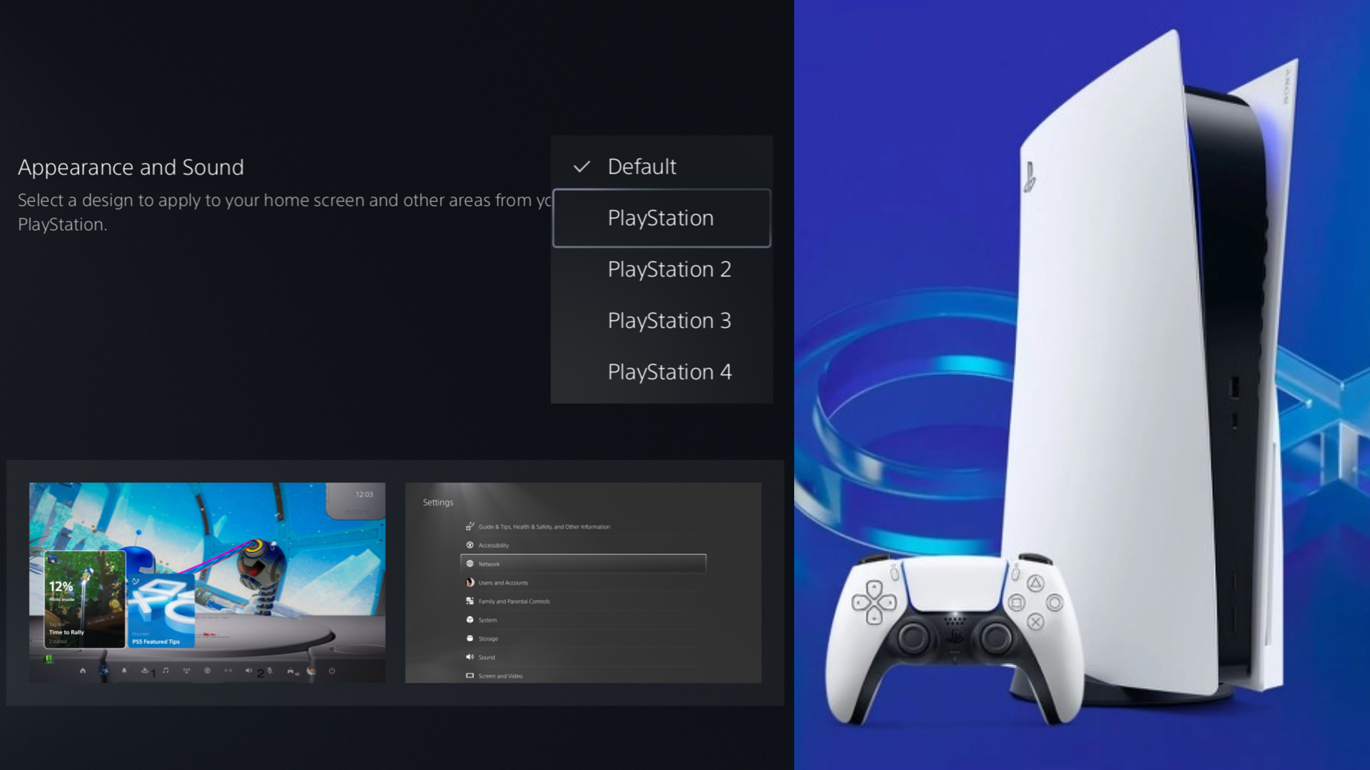 PS5 permitirá cambiar su interfaz con las de PlayStation clásicas